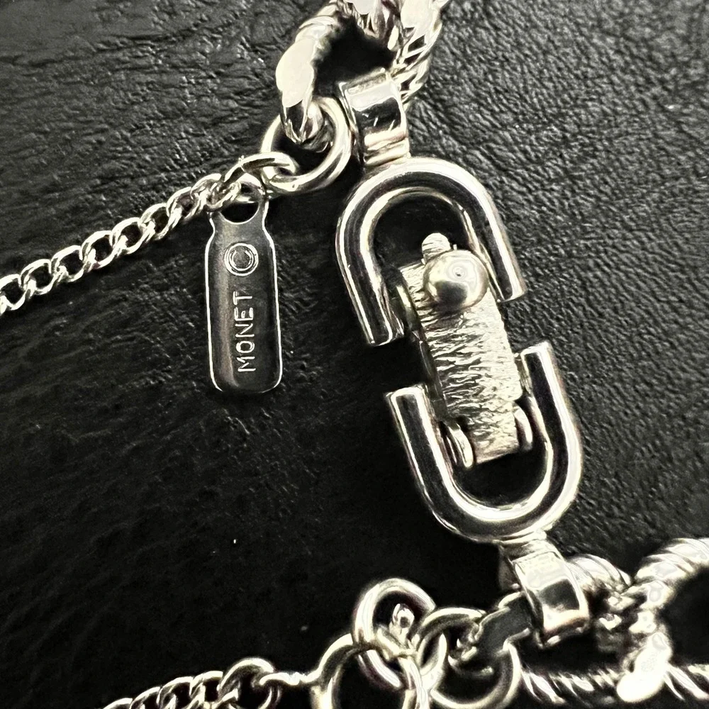 Monet | Jewelry | Monet Vintage Silver Tone Rope Twist Chunky Link ...